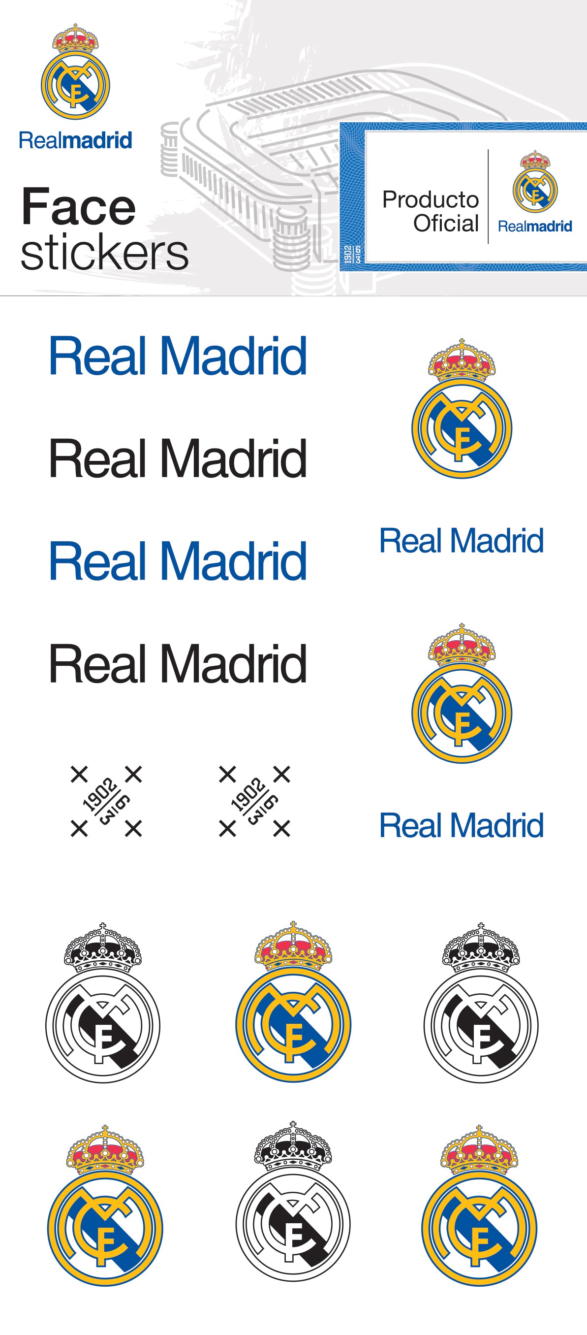 Real Madrid C.F. Official Face Stickers - Maccabi Art