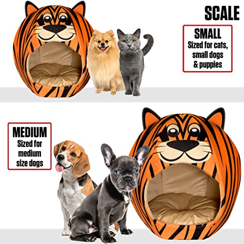 Tiger - Igloo Pet Bed - Medium - Maccabi Art