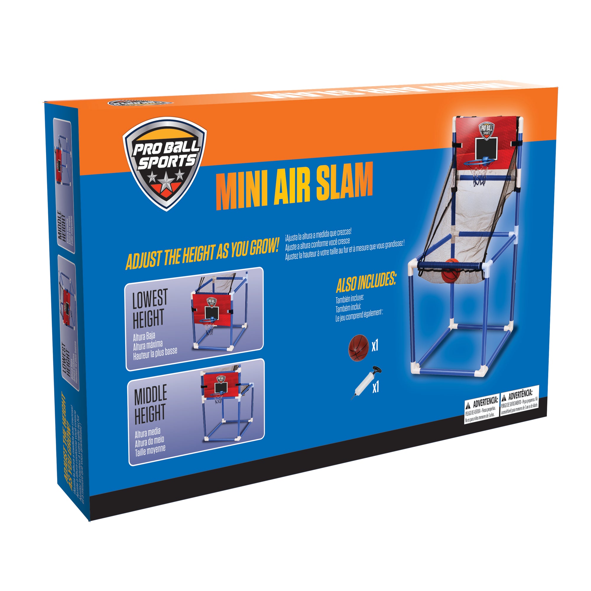 Pro Ball Mini Air Slam Basketball Hoop Arcade for Kids, Adjustable Hei ...