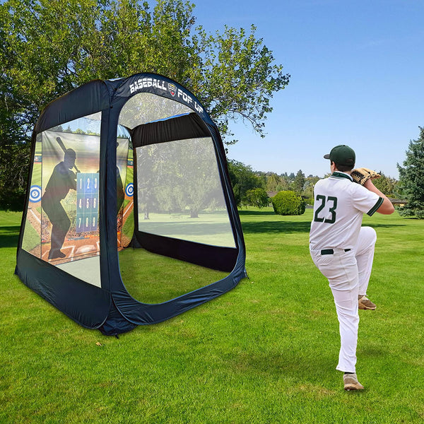 Maccabi Art 8' Pop-Up Baseball/Softball Practice Tent for Hitting and