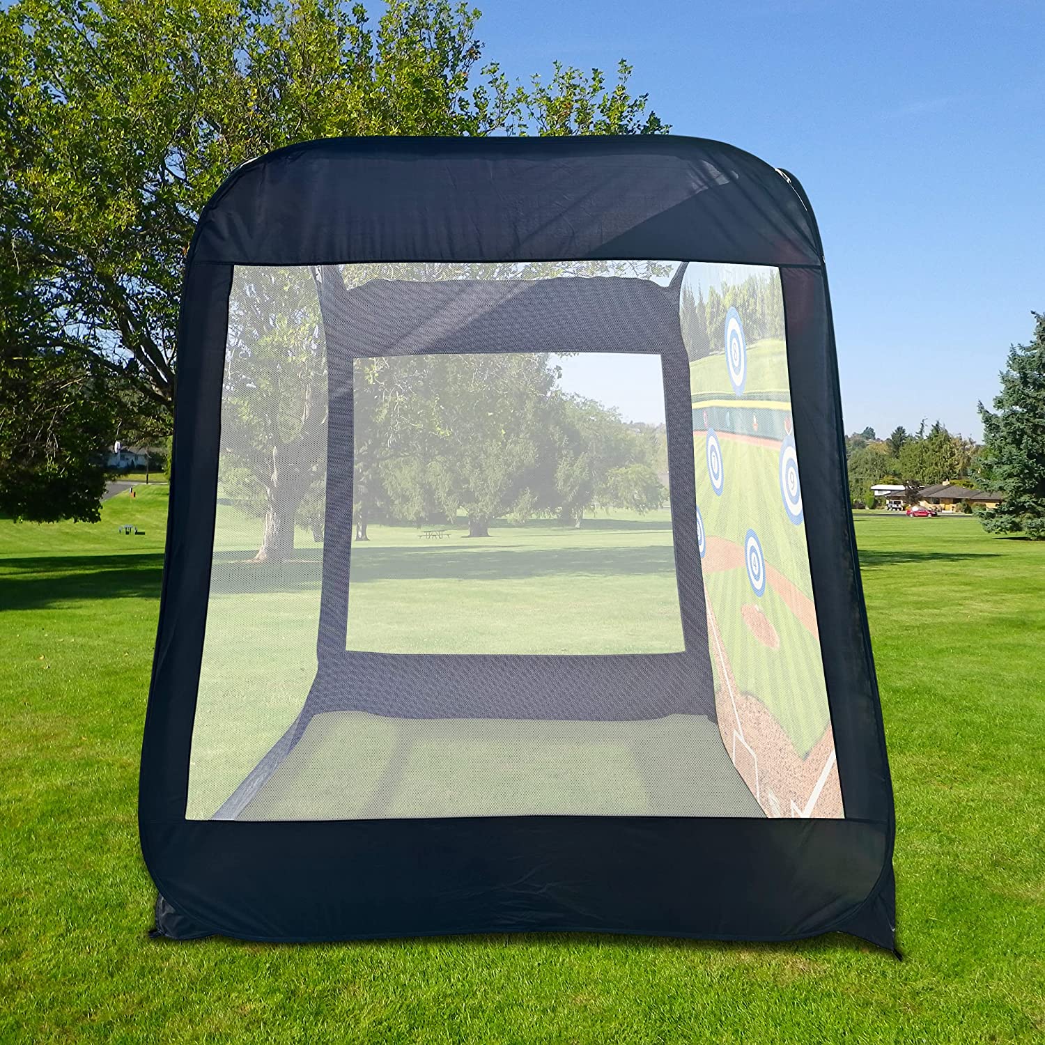 Maccabi Art 8' Pop-Up Baseball/Softball Practice Tent for Hitting and